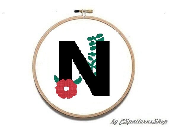 Letter N Cross Stitch Pattern Cross Stitch Pattern Cross - Etsy
