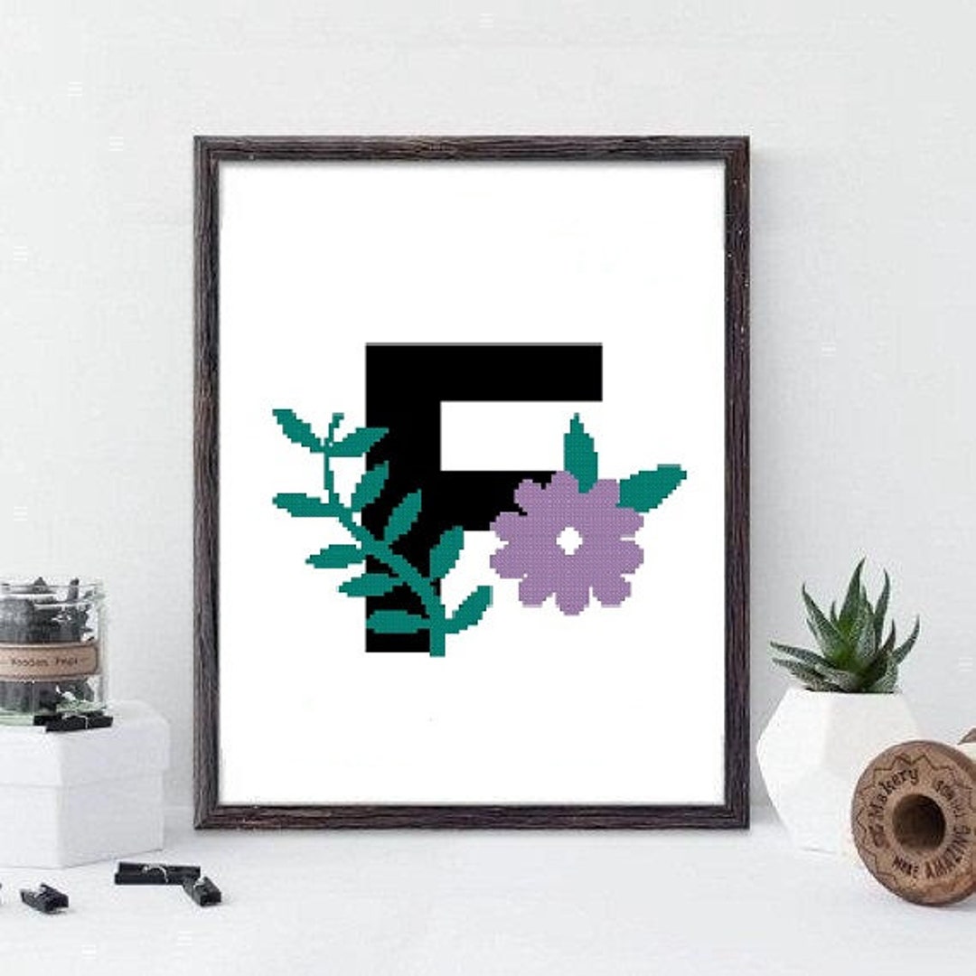 Letter F Cross Stitch Pattern Cross Stitch Pattern Cross - Etsy