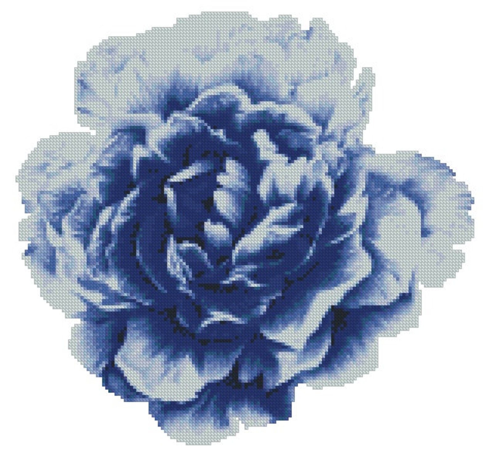 Flower Cross Stitch Pattern Modern Cross Stitch Pattern Blue | Etsy