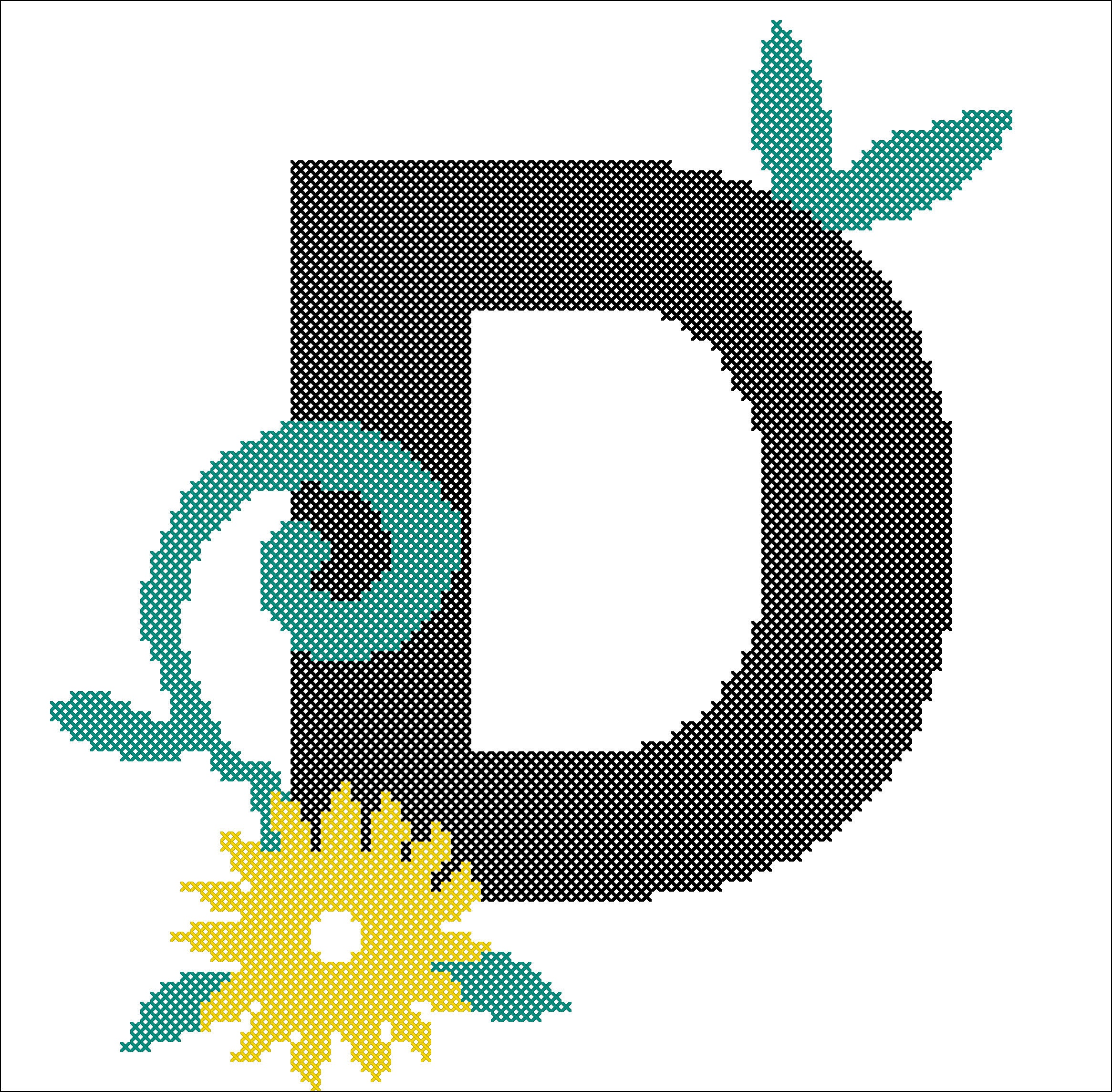 Letter D Cross Stitch Pattern Cross Stitch Pattern Cross - Etsy