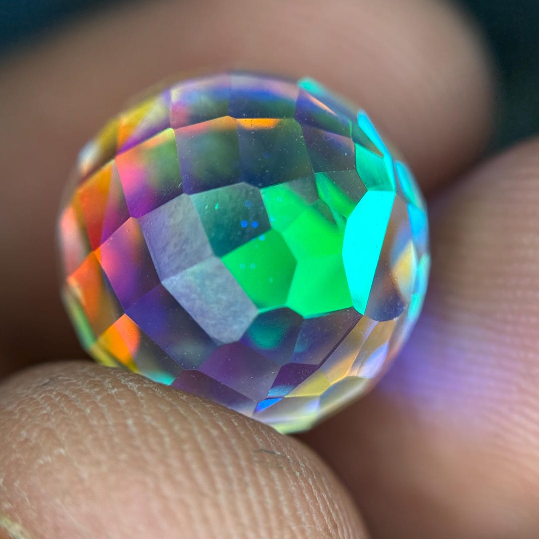 MULTI MYSTIC GEMSTONE Mystic Faceted Ball Multi Fire Mystic Gemstone ...