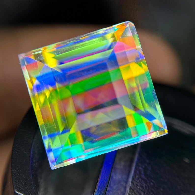 Faceted MYSTIC TOPAZ Loose Gemstone High Quality Rainbow Mystic Topaz ...