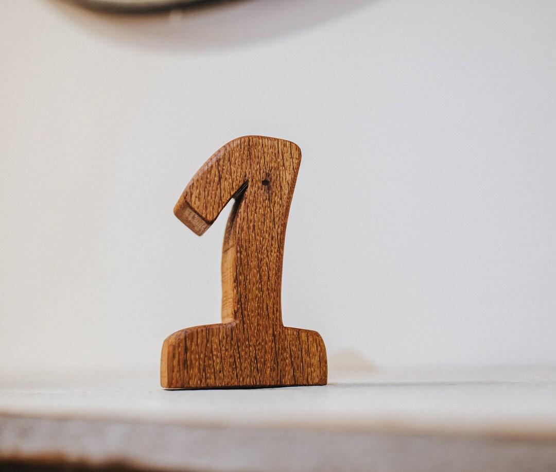 Wooden Number One Reclaimed Oak Wood Prop - Etsy