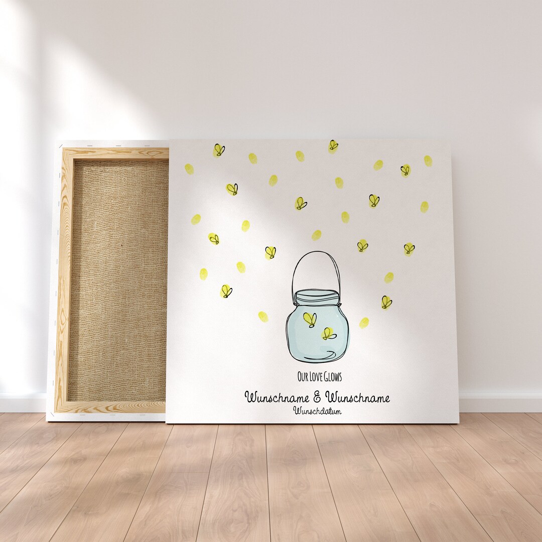 Personalized Wedding Guest Book Canvas – Wedding Tree Fingerprint With ...