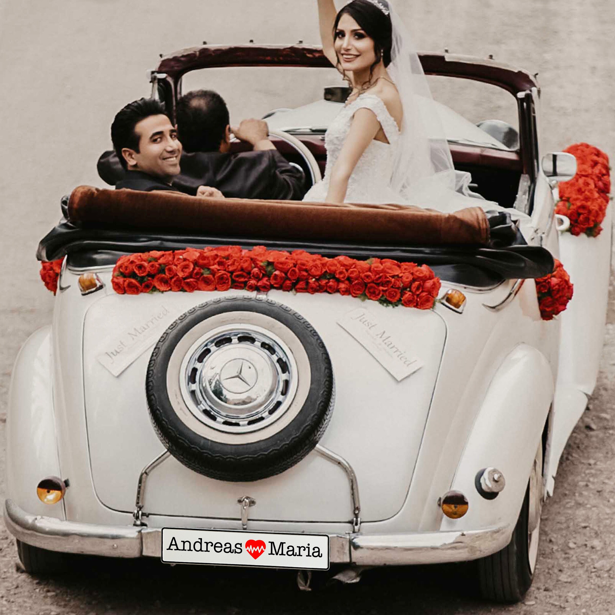 License Plate Wedding with Name Decoration Wedding Car Wedding | Etsy