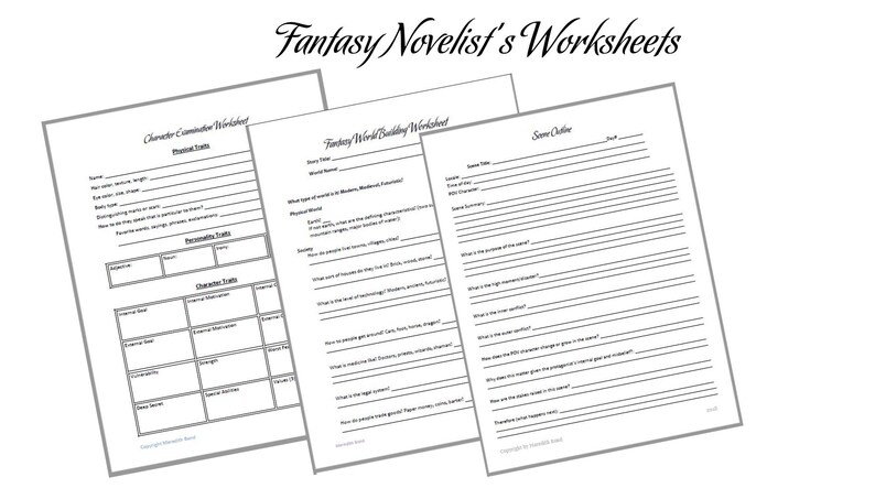 Fantasy Writer's Worksheet Pack - Etsy