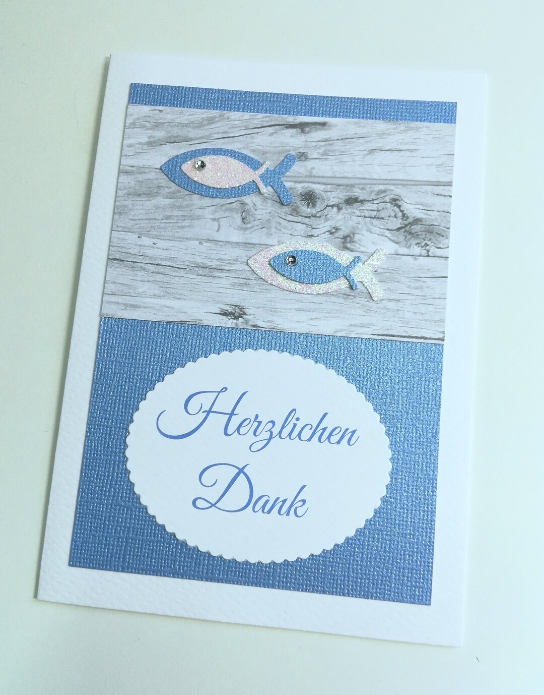 Thank You Card for Confirmation, Communion, Baptism, Jeans Blue and Many Other Colors for K237 ...