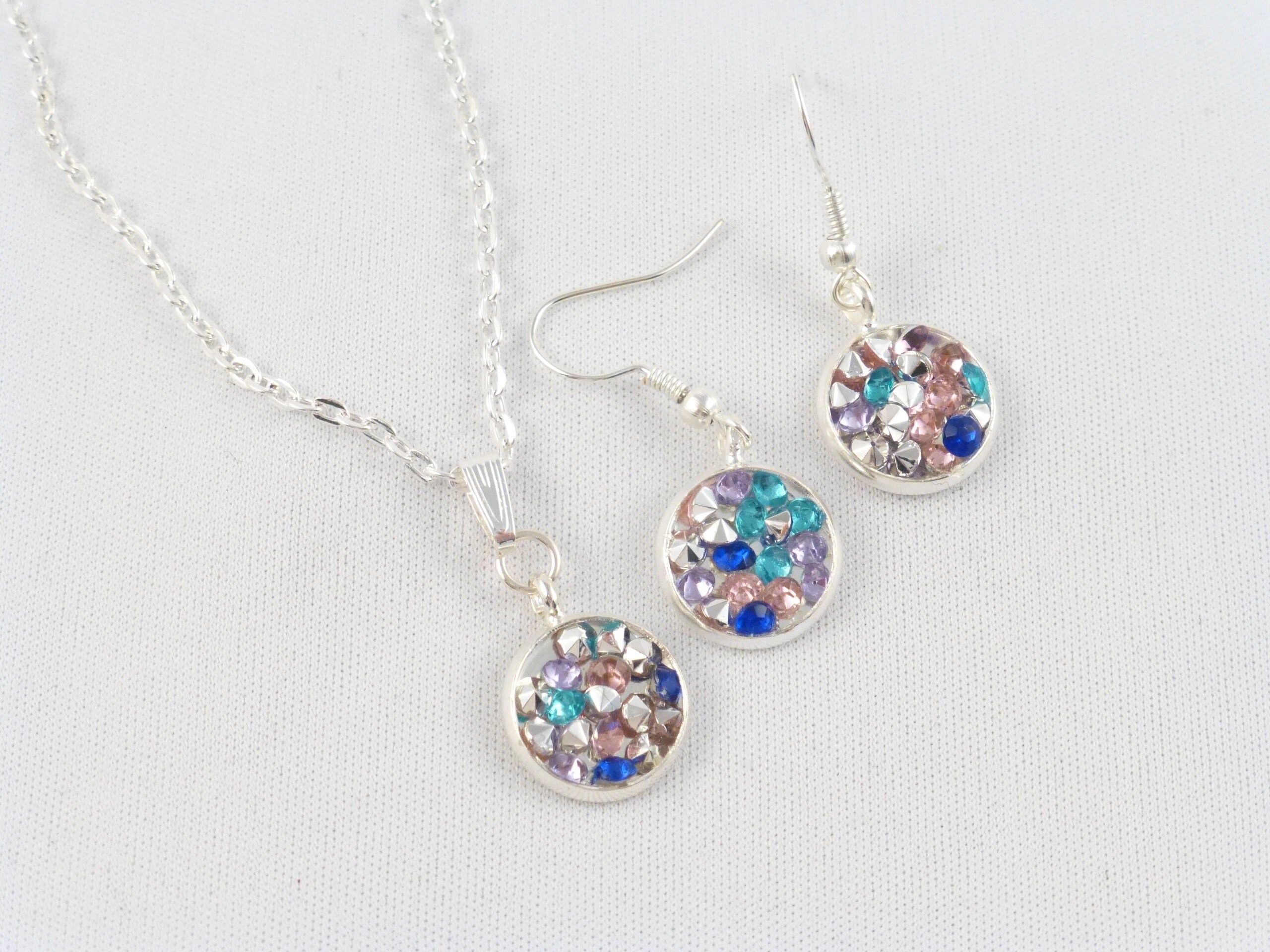 Short Silver Necklace With Rhinestone Pendant a Special Gift for the ...