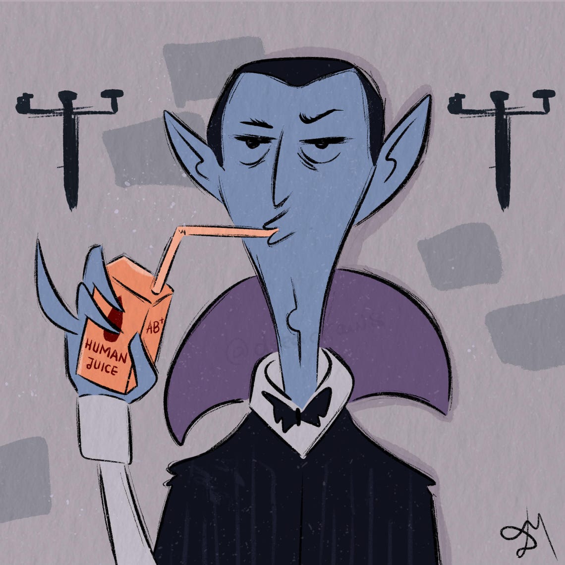 90s Cartoon Vampire Art | Instant Digital Download - Etsy