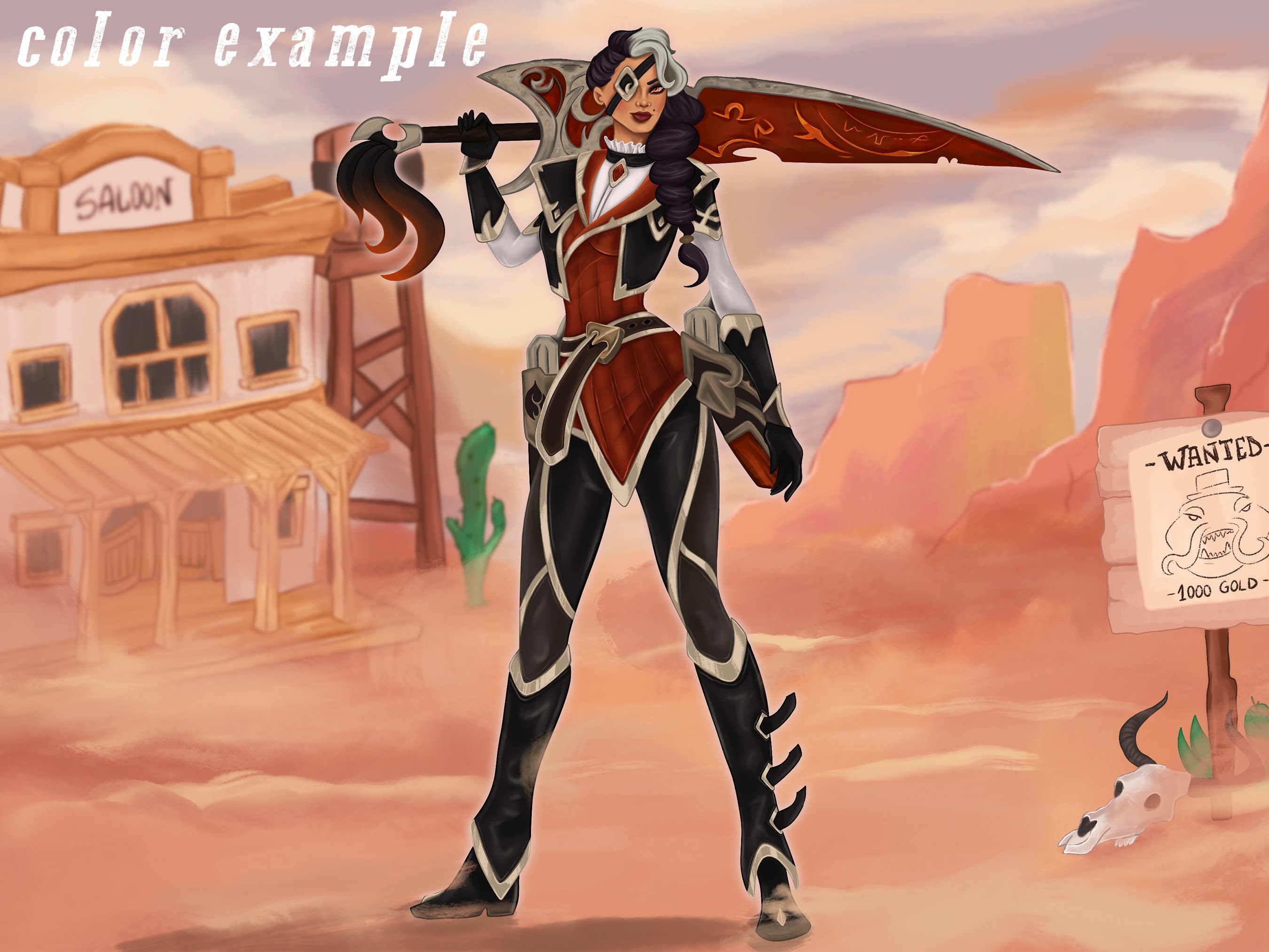 High Noon Samira Inspired Coloring Page | League of Legends Inspired ...