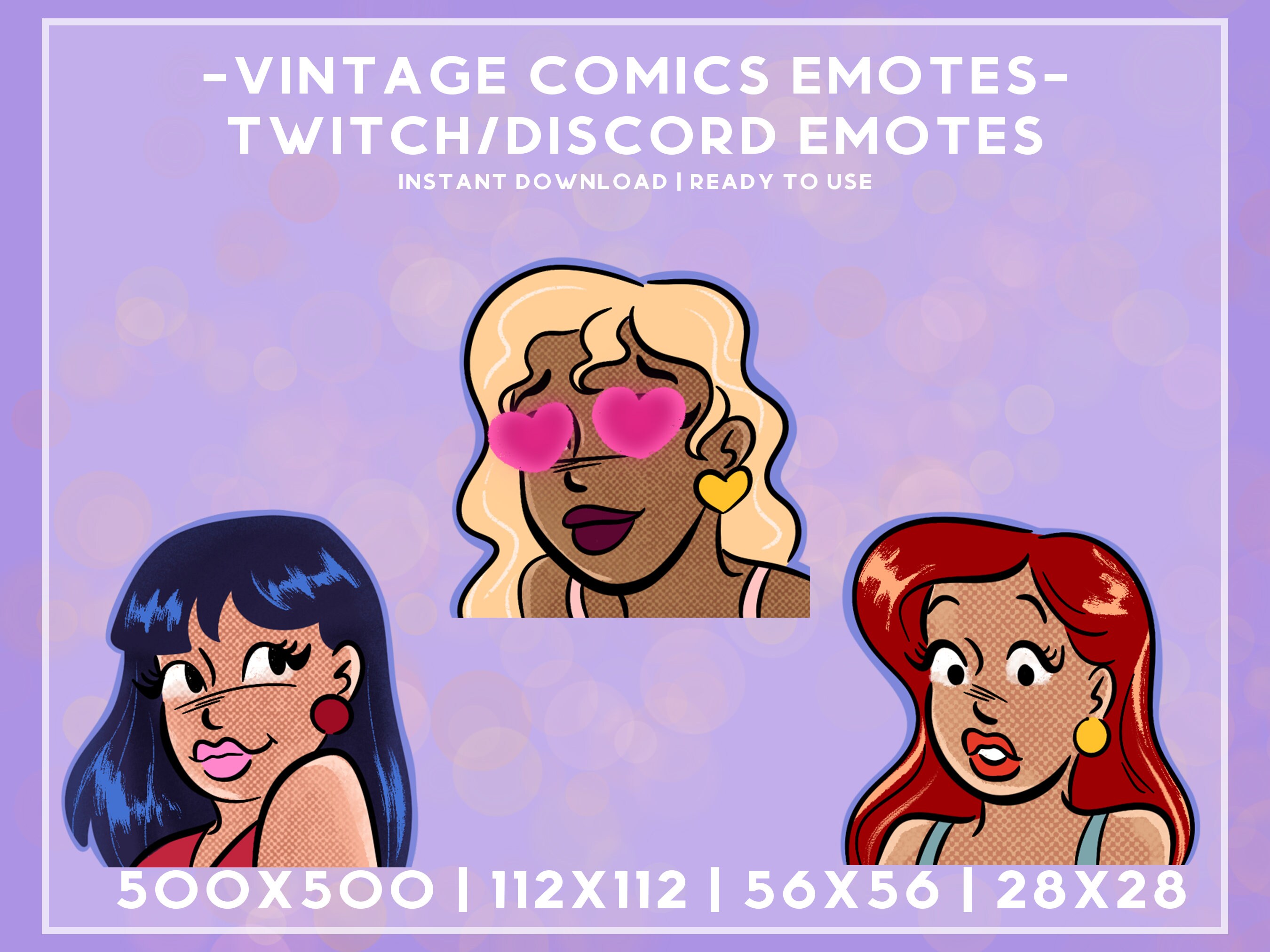 Pin-up Riverdale Girls Emotes Vintage Comics Twitch/discord - Etsy