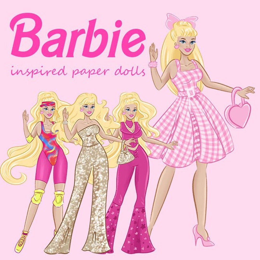 Pink Paper Dolls Inspired by Movie Craft Dolls Vintage Glamour and ...