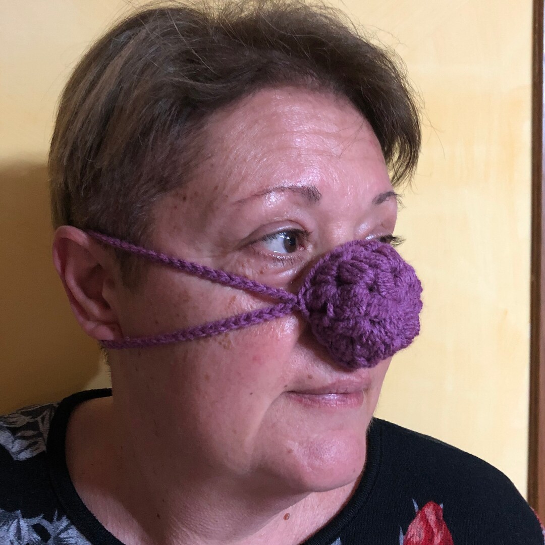 Purple Nose Warmer, Outdoor Nose Hat, Nose Warmer for Men, Crochet Nose ...