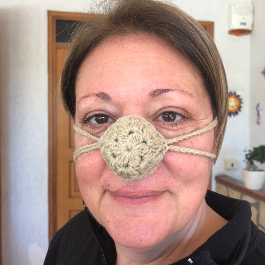Beige Nose Warmer, Outdoor Nose Hat, Fun Christmas Gift, Crochet Nose ...