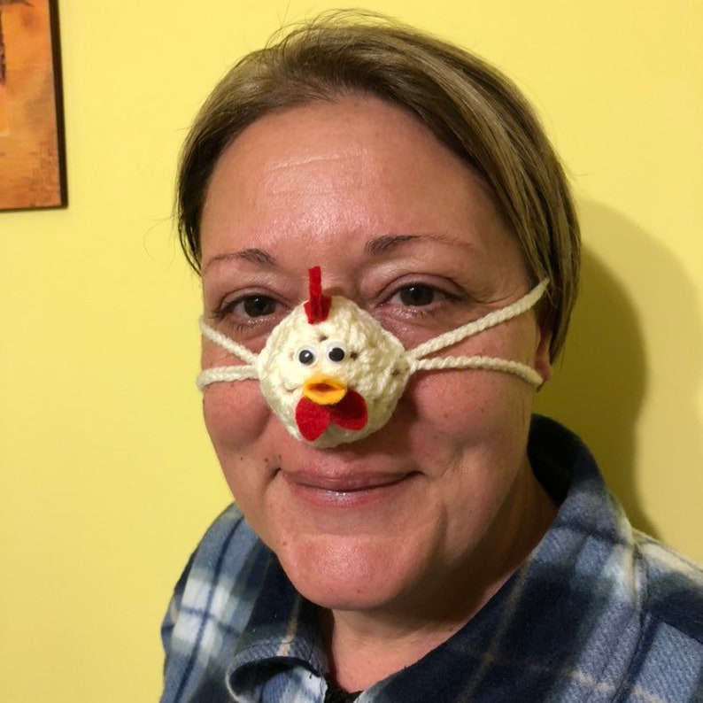 Crochet Chicken Beak Nose Warmer, Outdoor Nose Hat, Fun Christmas Gift ...