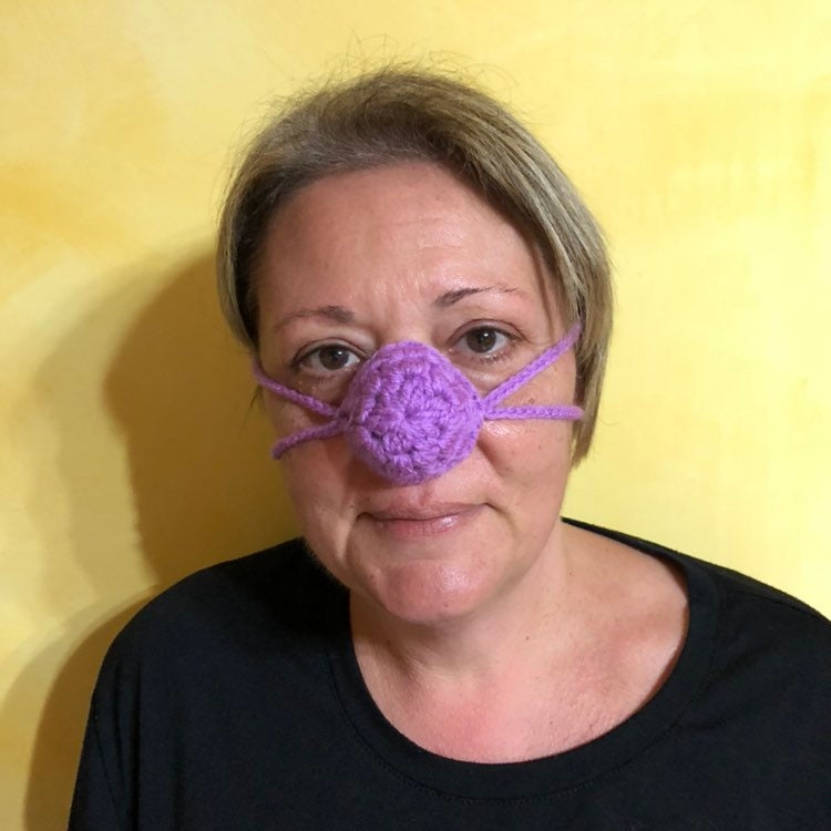 Purple Nose Warmer, Knitted Nose Warmer, Outdoor Nose Hat, Cold Nose ...