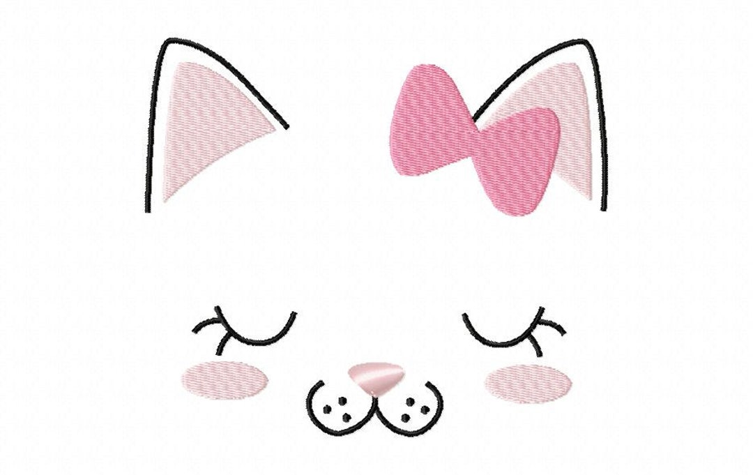 Kitty Face Machine Embroidery Digital Design - Etsy