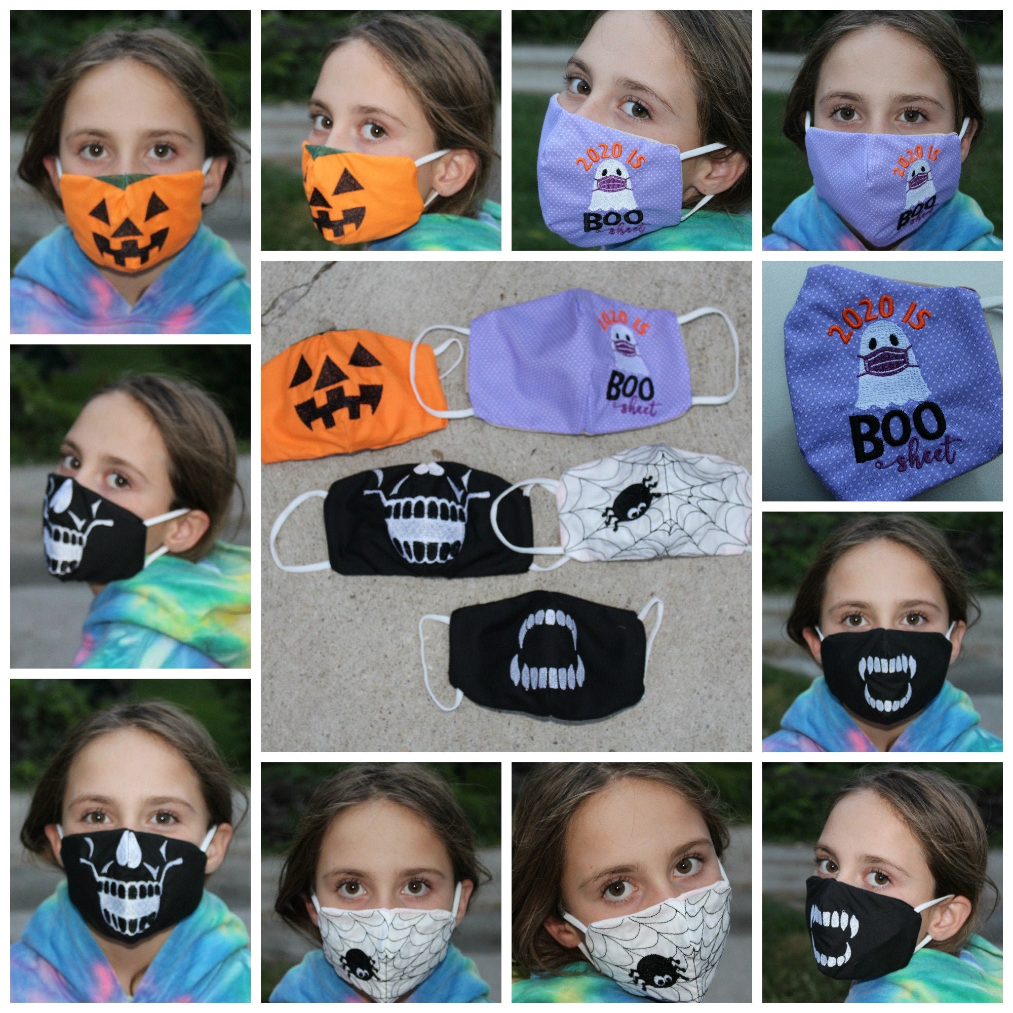 DIGITAL PRODUCT in the Hoop Face Masks Halloween Designs | Etsy