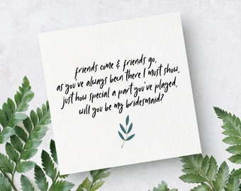 Bridesmaid poem | Etsy