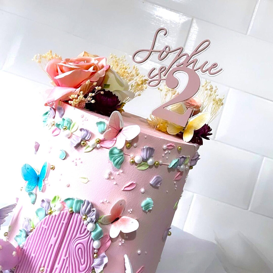 Personalised Floating Birthday Cake Topper, 1st 2nd 3rd 4th Birthday ...