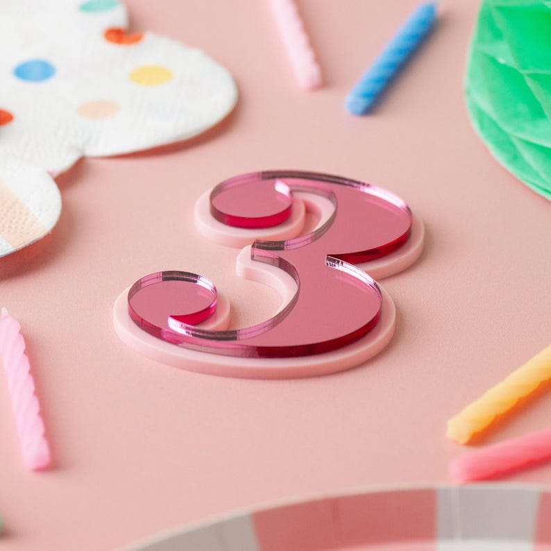 Personalised Age Double Layer Cake Charm, Two Colour Cake Topper ...