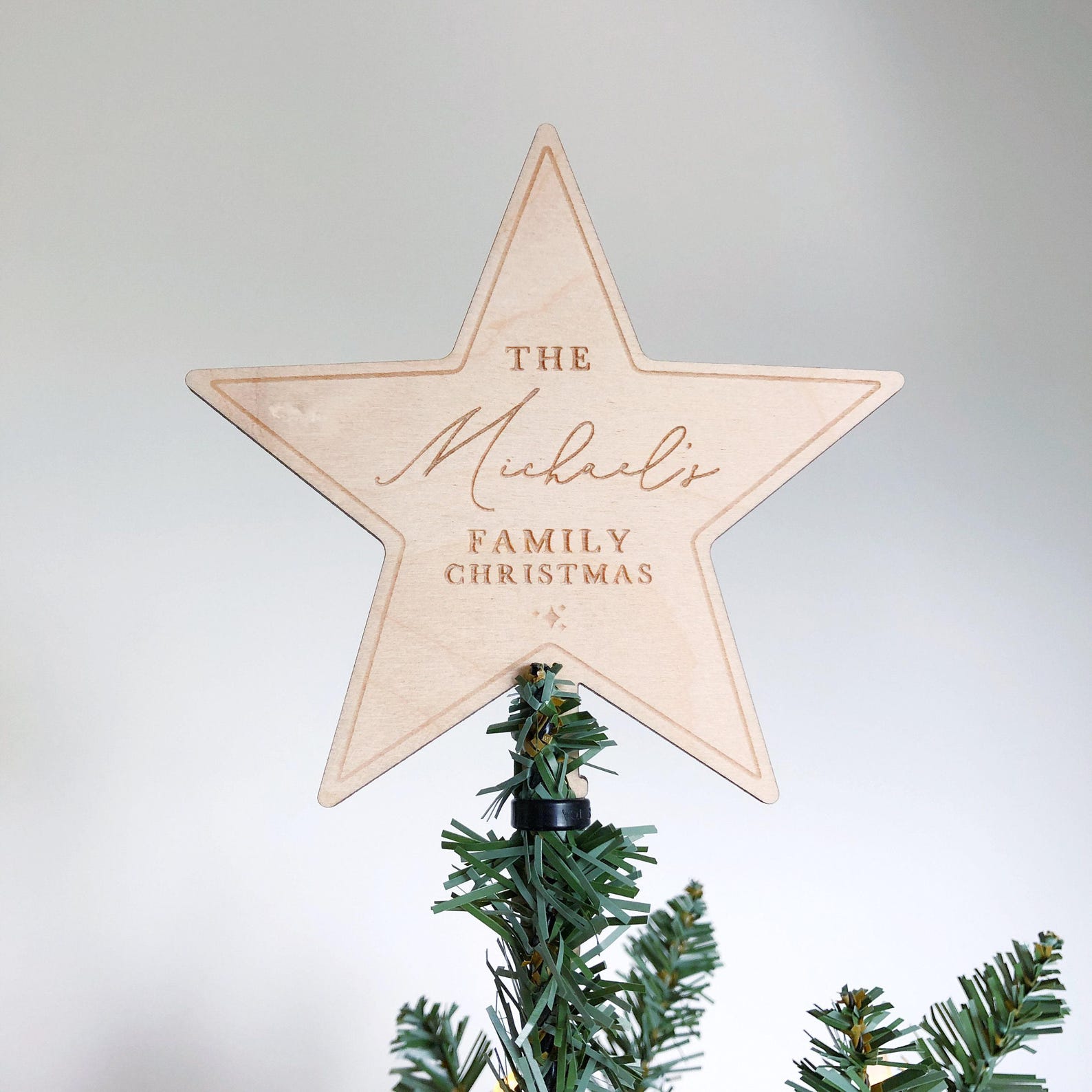 Christmas Tree Topper Star, Engraved Tree Topper, Scandi Christmas ...