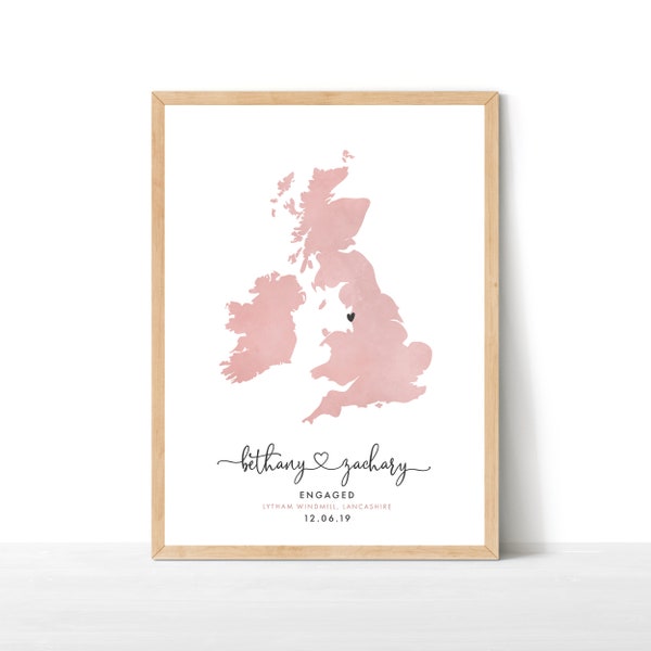 Uk Map Pink - Etsy UK