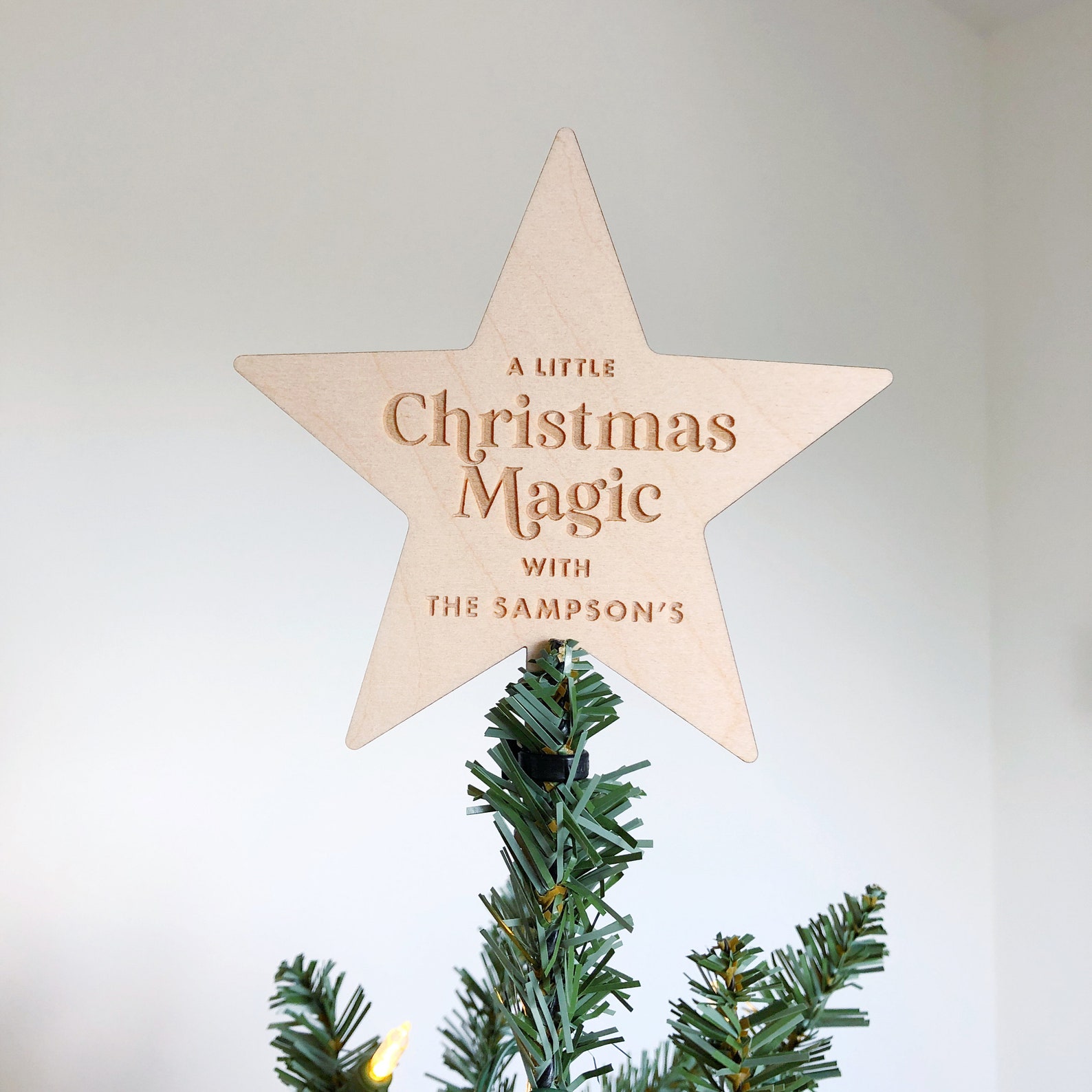 Christmas Magic Tree Topper Star Engraved Tree Topper Scandi - Etsy UK