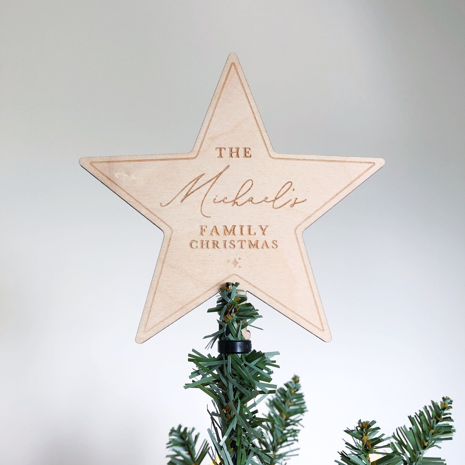Christmas Tree Topper Star Engraved Tree Topper Scandi - Etsy