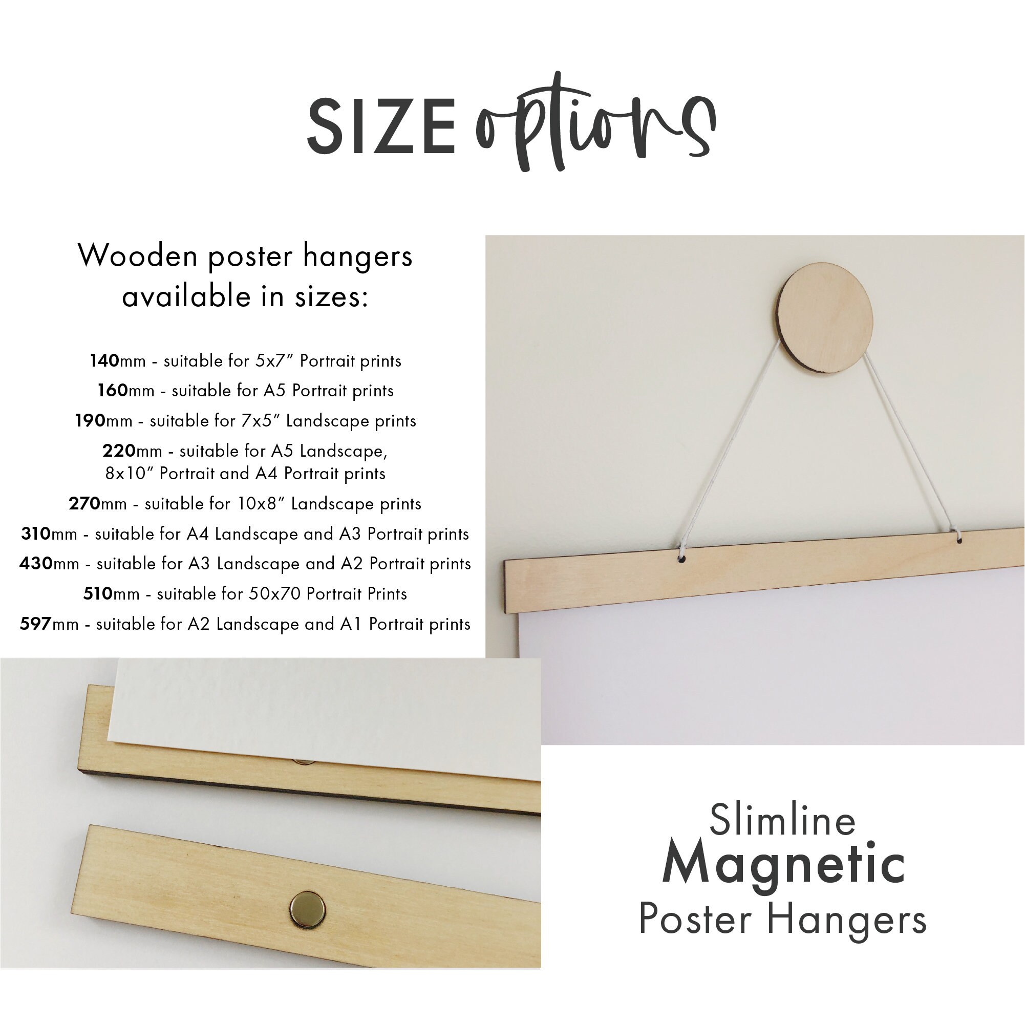 A1 A2 A3 A4 A5 Slimline Poster Hanger 8x10 5x7 Print Hanger - Etsy UK