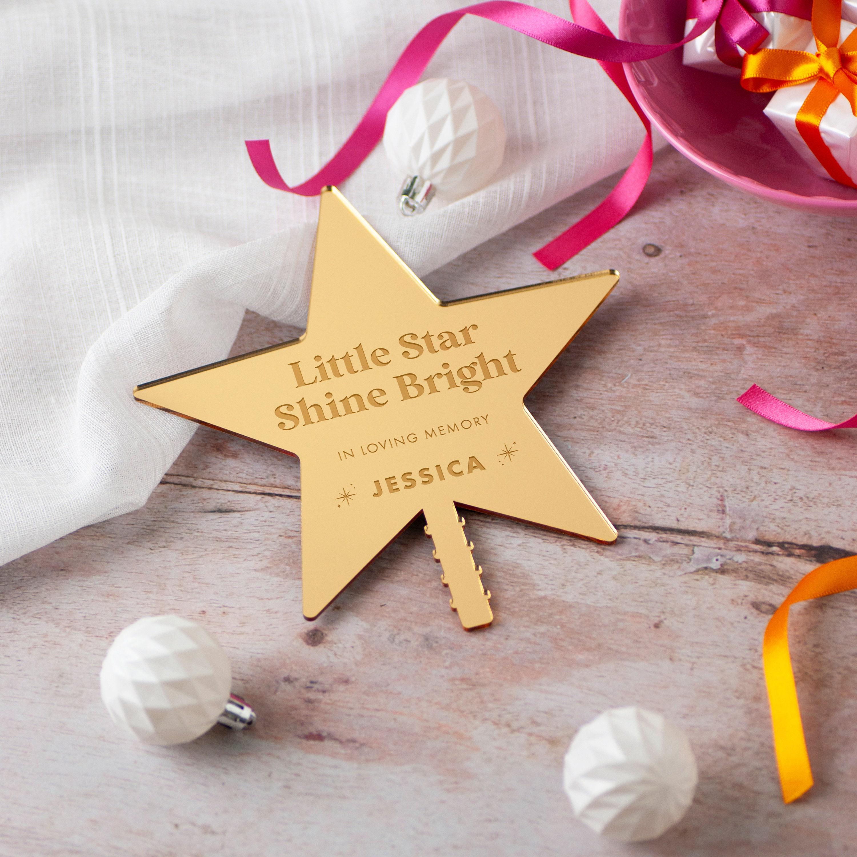 In Loving Memory Christmas Tree Topper Star, Engraved Tree Topper ...