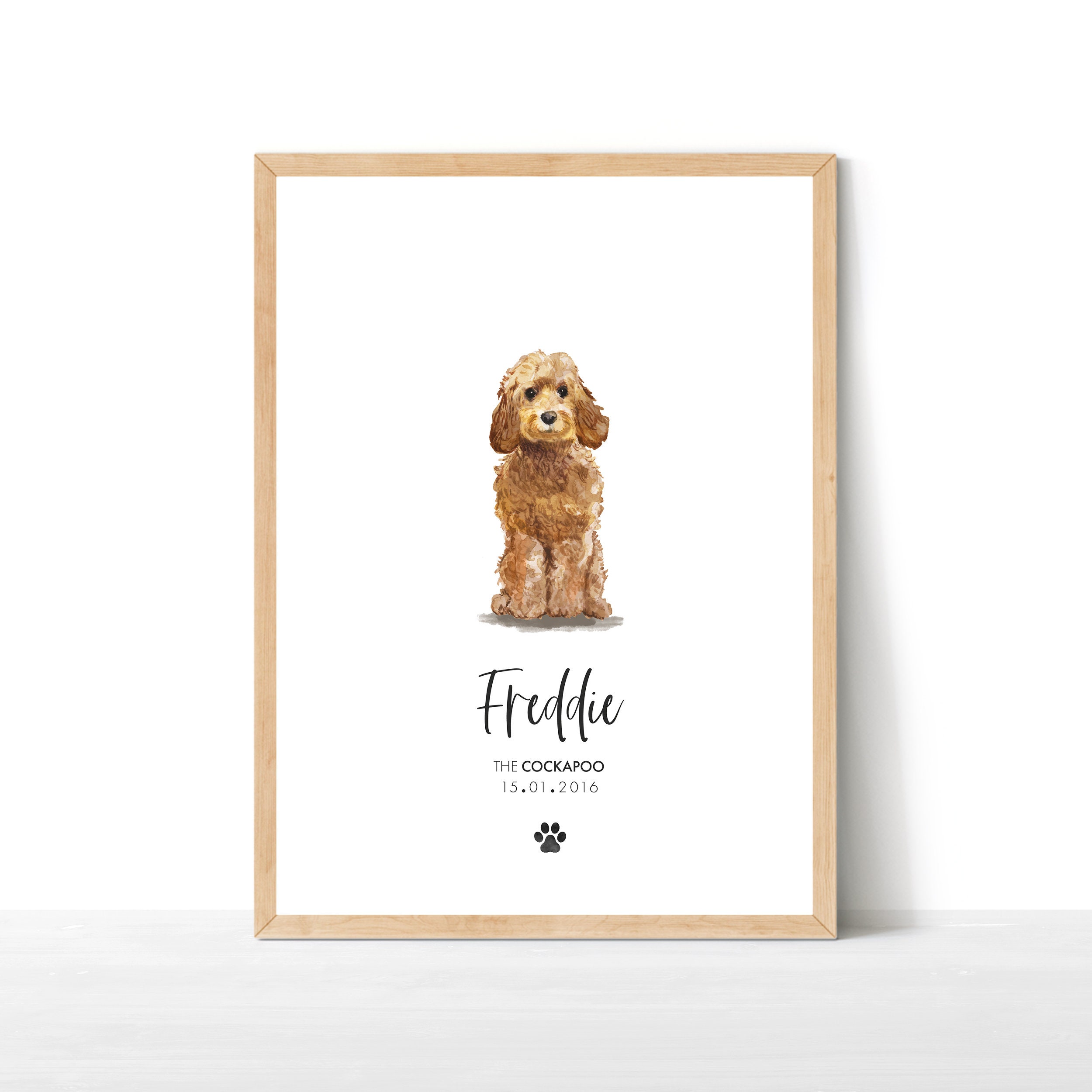 Personalised Cockapoo Print, Dog Lover Gift, Dog Decor, Pet Portrait ...