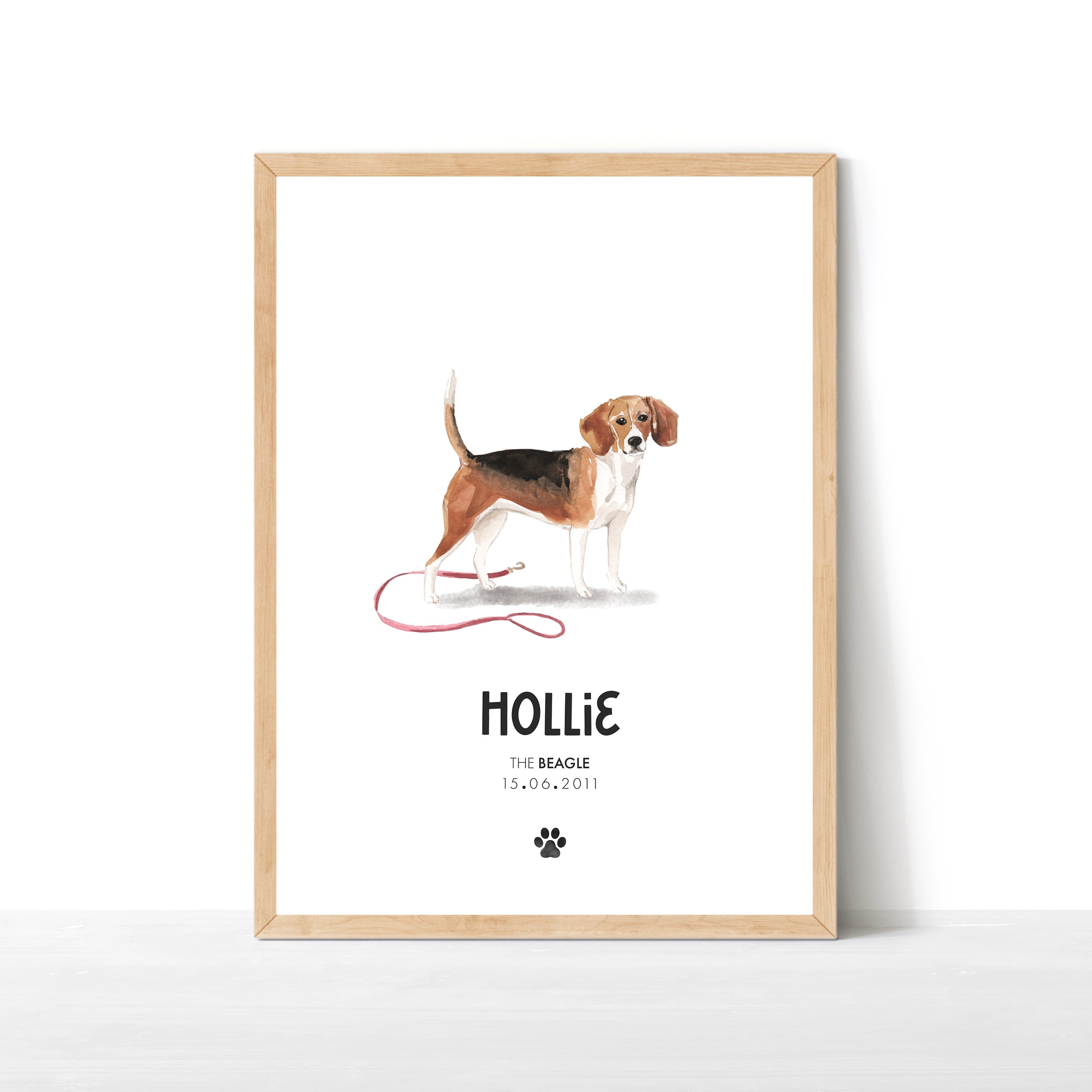 Personalised Beagle Print Dog Print Wall Decor Dog Lover | Etsy