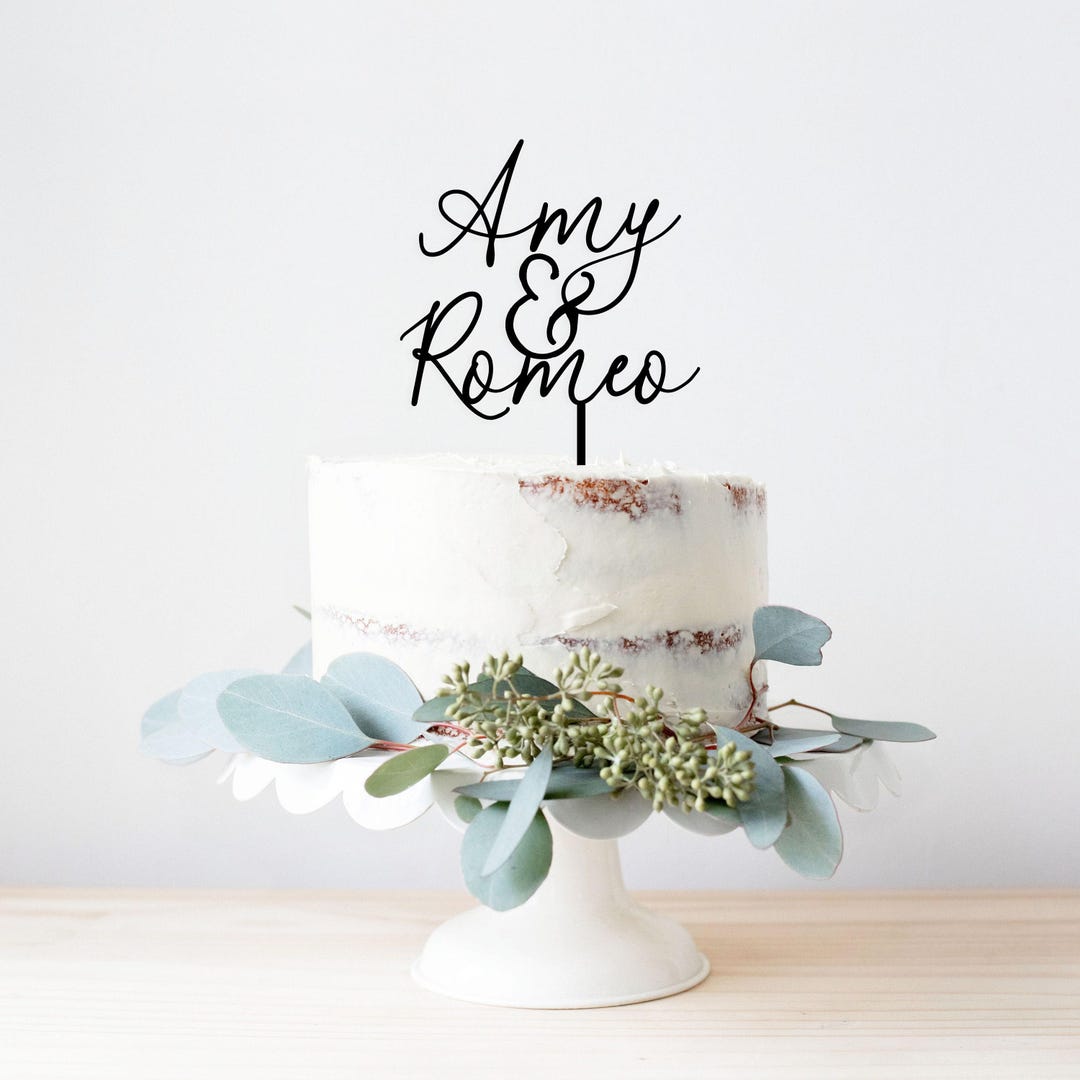 Personalised Wedding Cake Name Topper, Engagement Cake Topper, Wedding ...