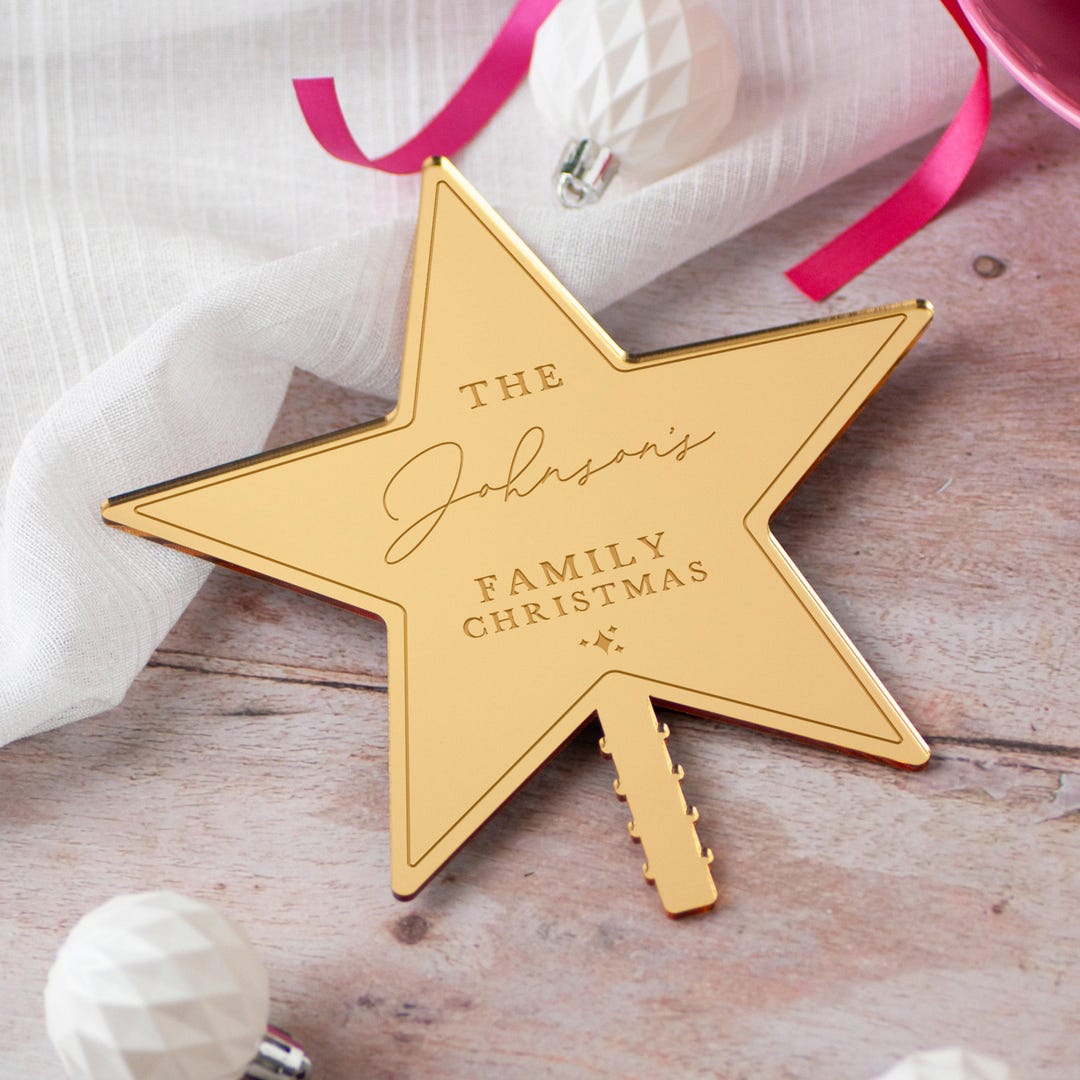 Christmas Tree Topper Star, Engraved Tree Topper, Scandi Christmas ...