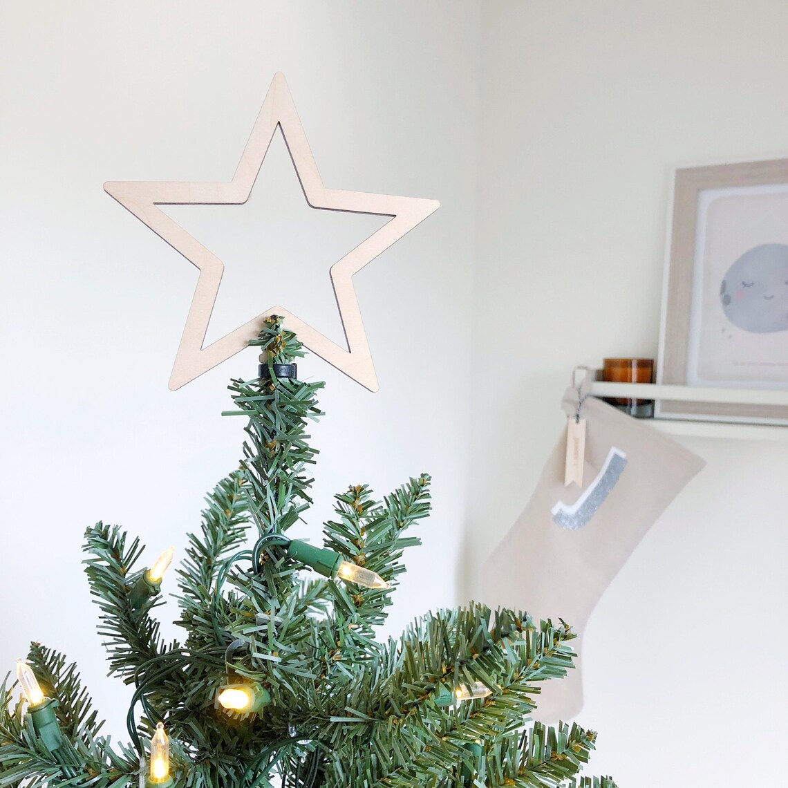 Christmas Tree Topper Star Wooden Tree Topper Scandi - Etsy