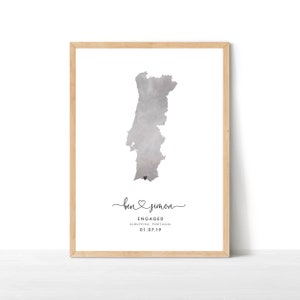 Destination Travel Map, Personalised Engagement Gift, Engagement Map ...