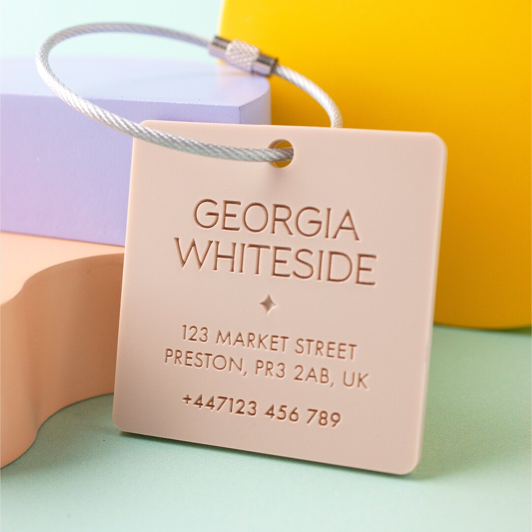 Personalised Name Luggage Tags, Engraved Bag ID Tag, Suitcase Bag Tag ...