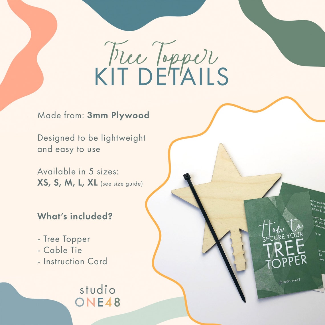 Christmas Tree Topper Star Engraved Tree Topper Scandi - Etsy