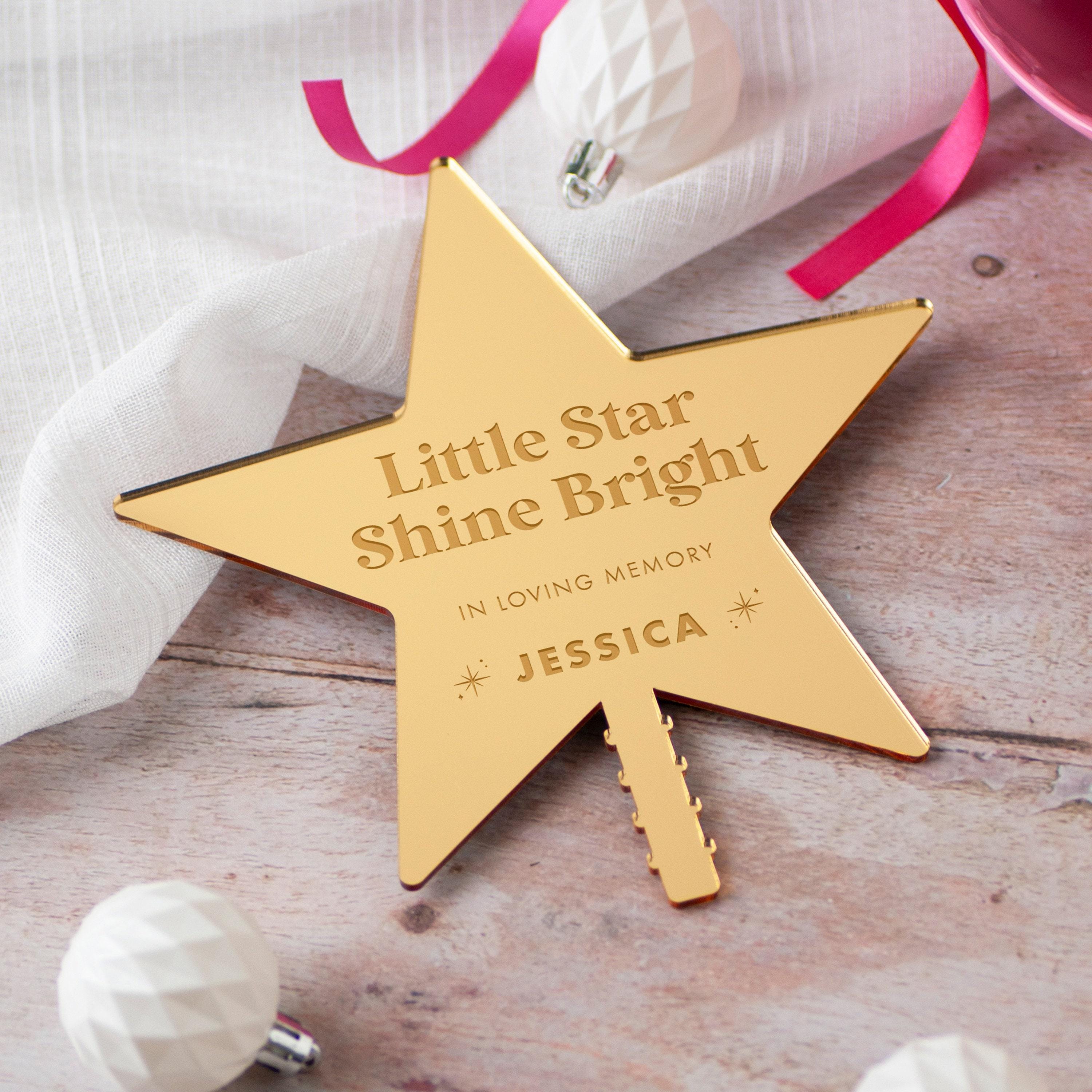 In Loving Memory Christmas Tree Topper Star, Engraved Tree Topper ...