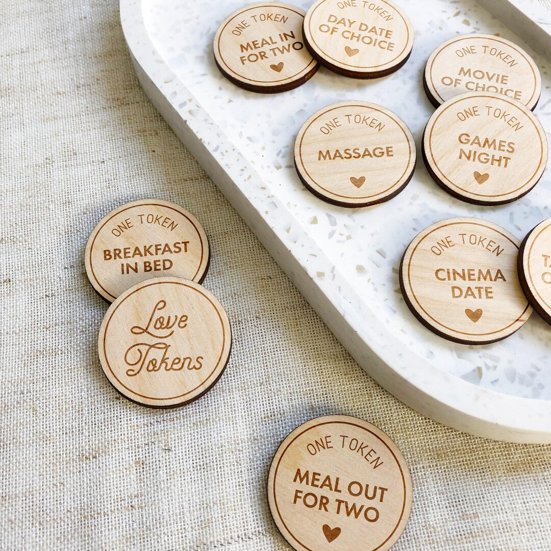 Valentine's Love Tokens, Couple Gift, Date Night Vouchers, Gift for ...