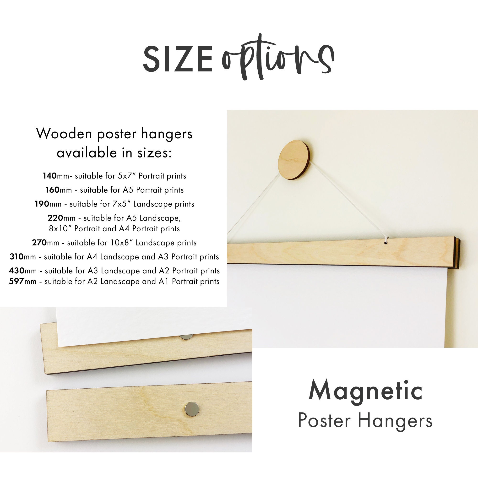 A1 A2 A3 A4 A5 Poster Hanger 8x10 5x7 Print Hanger Poster | Etsy