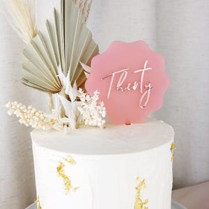 Wavy Circle Age Cake Topper, Double Layer Cake Topper, Acrylic Cake ...