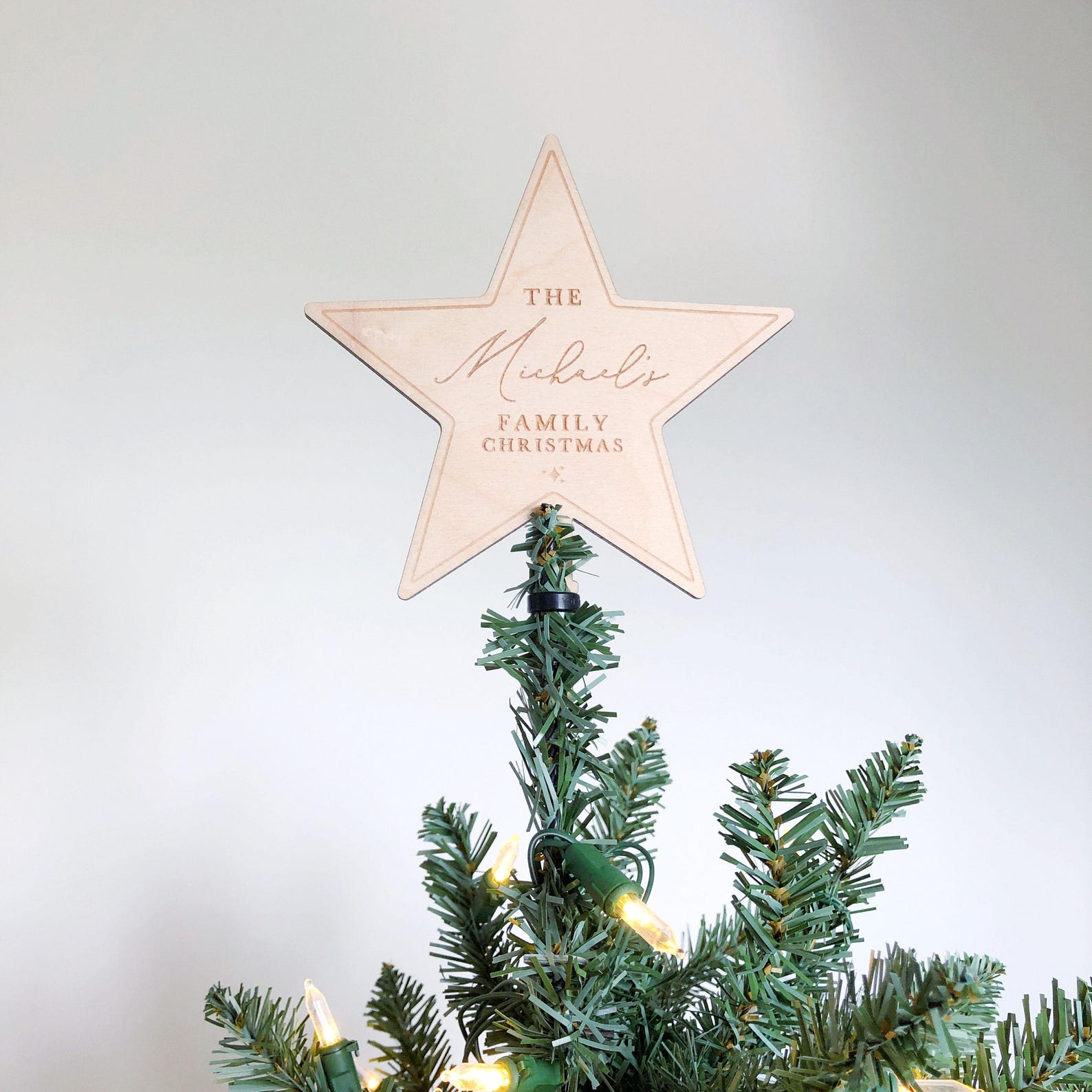 Christmas Tree Topper Star, Engraved Tree Topper, Scandi Christmas ...