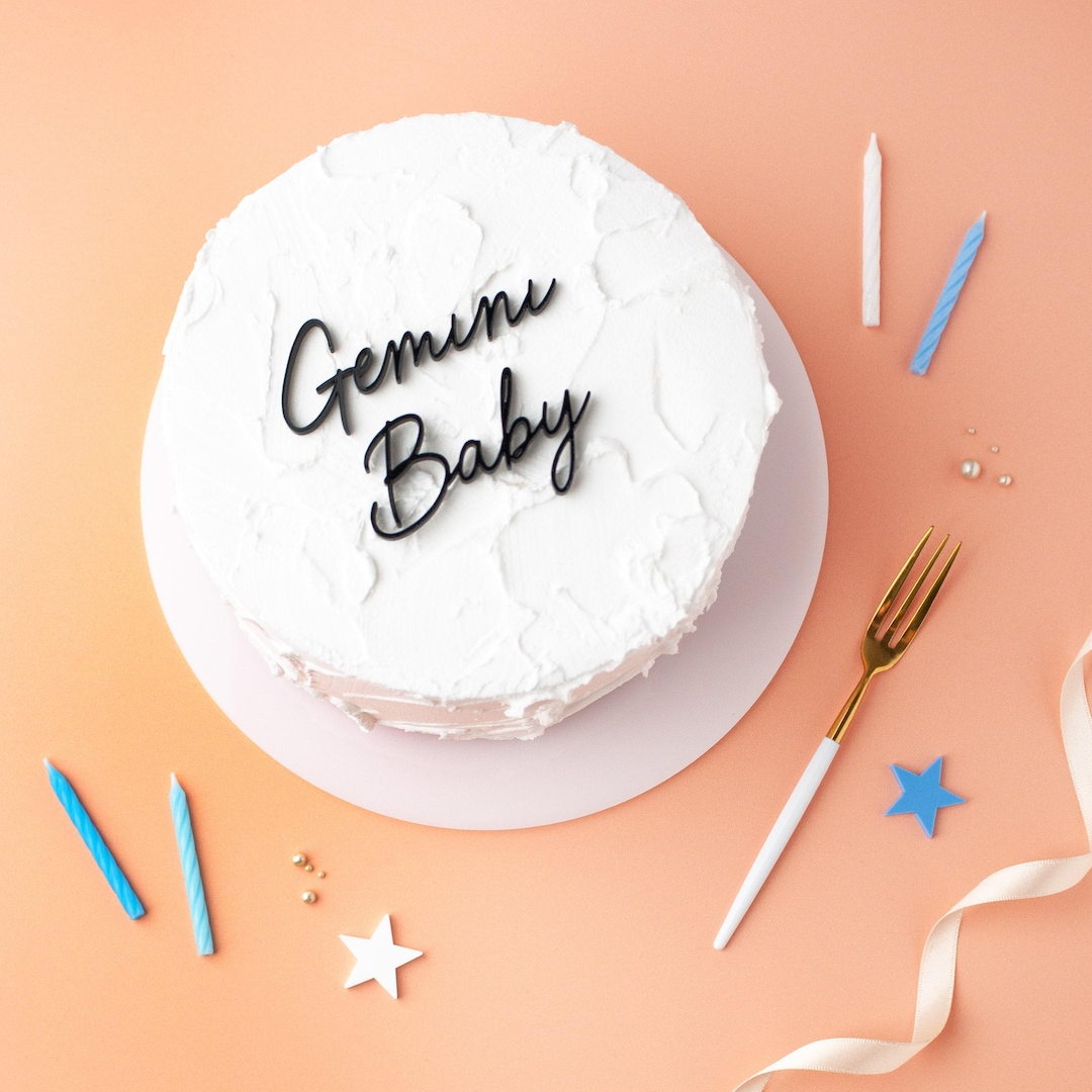 Gemini Baby Star Sign Cake Charm Decor Set - Etsy