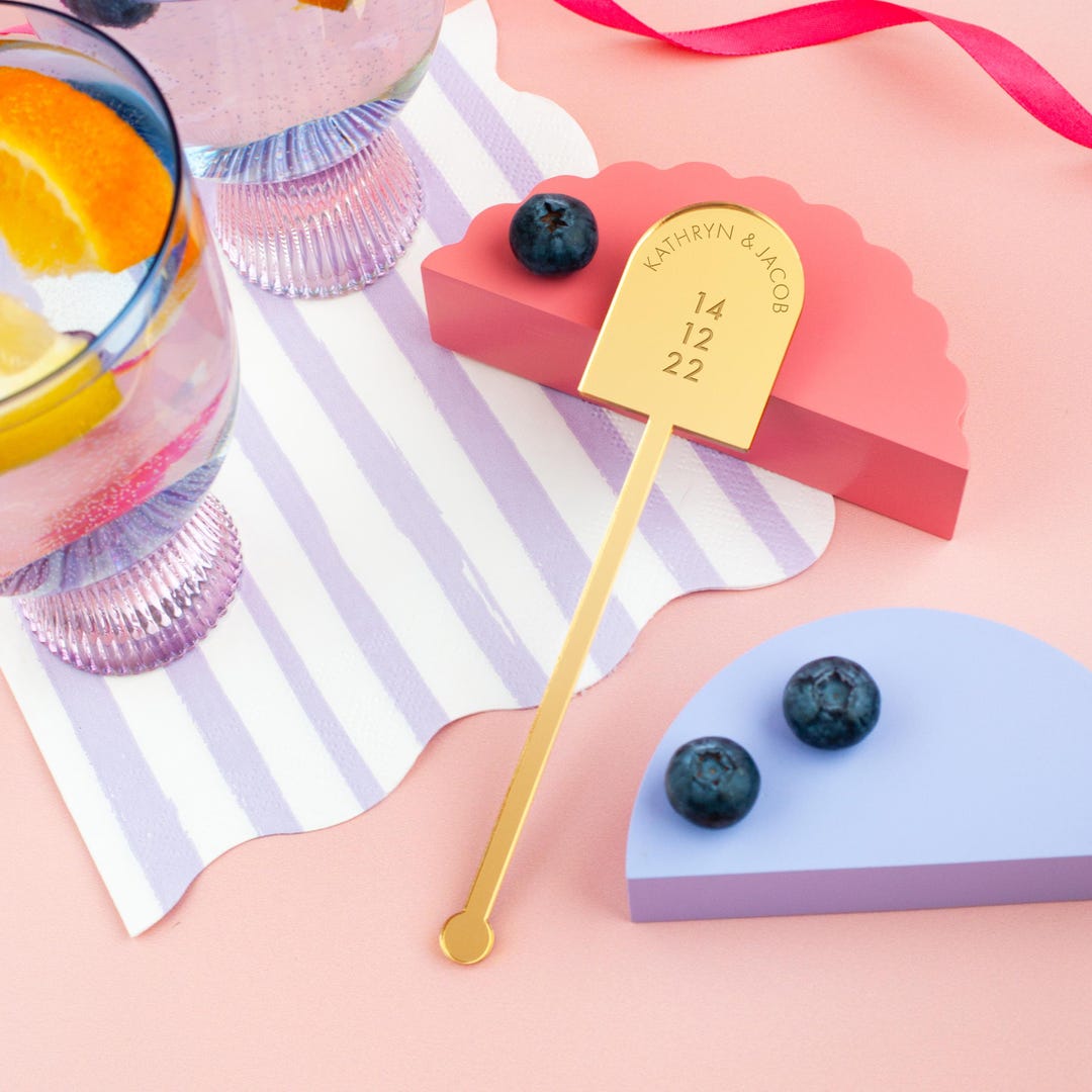 Personalised Drink Stirrer Favour, Wedding Favour, Place Names, Custom ...