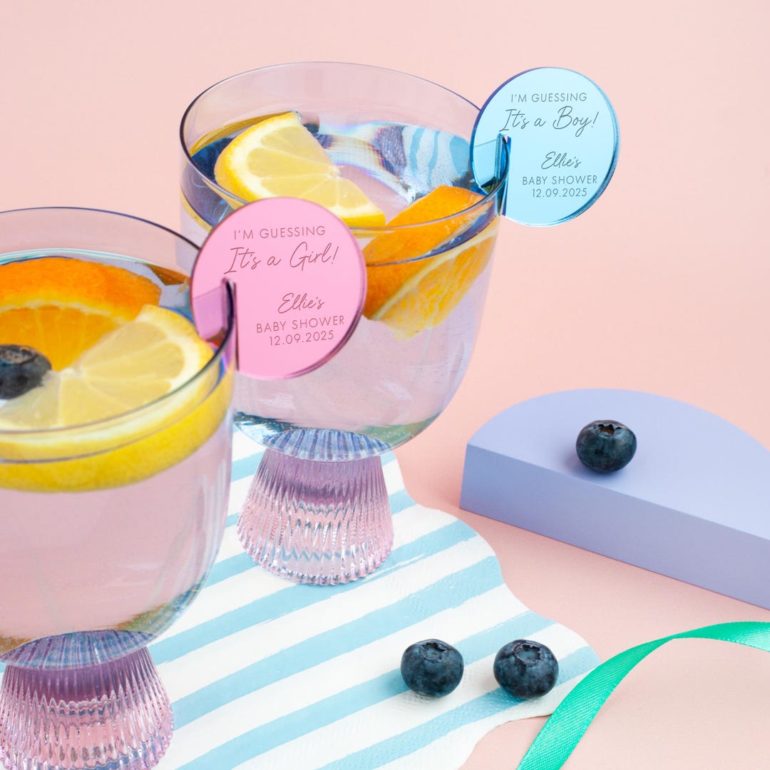 Gender Reveal Party Drink Tags, It's a Boy, It's a Girl Baby Shower ...