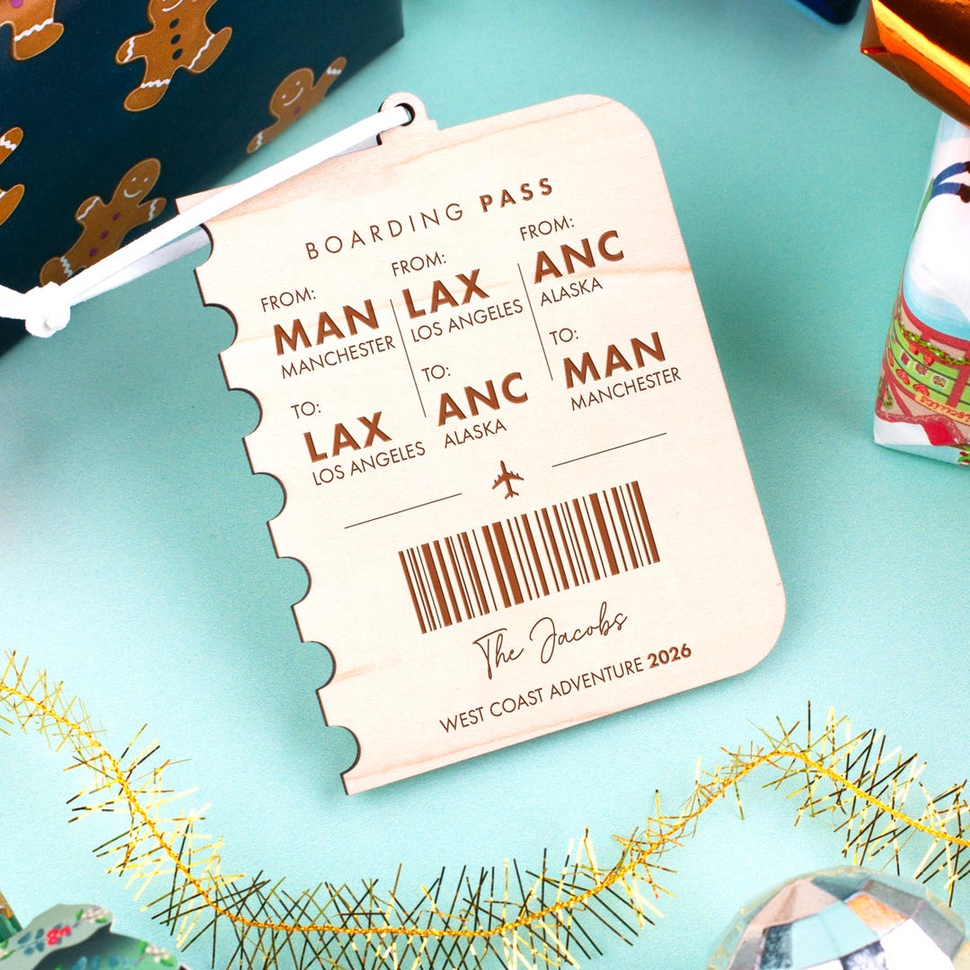 Personalised Flight Boarding Pass, Holiday Keepsake Plane Ticket ...