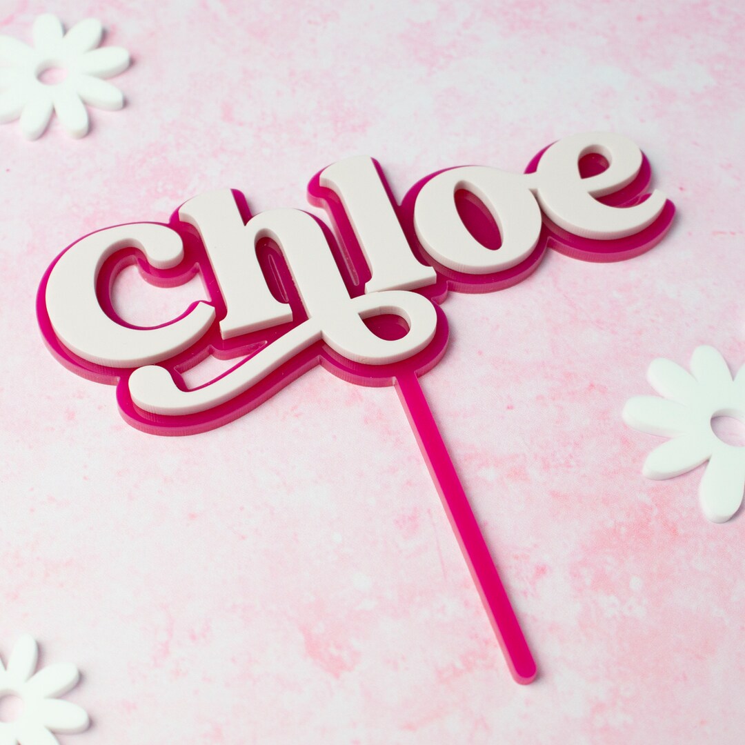 Personalised Name Double Layer Cake Topper Two Colour Cake - Etsy