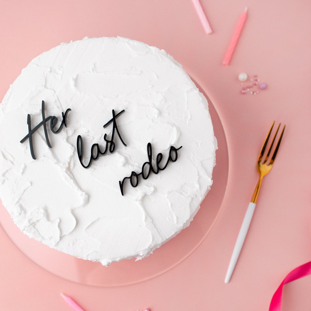 Her Last Rodeo, Disco Cowgirl Hen Party, Bachelorette Cake Charm Decor ...